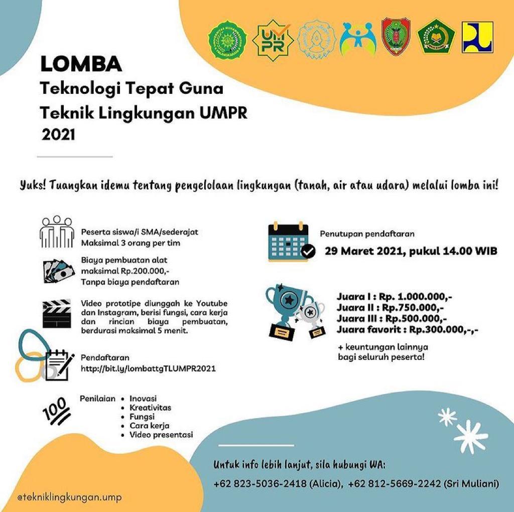 Webinar dan Lomba TTG Teknik Lingkungan 2021 – FT UMPR